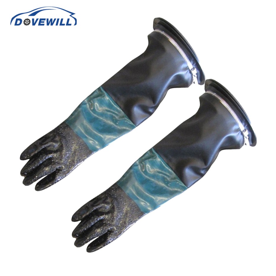 Dovewill 60cm Heavy Duty Sandblasting Gloves Set 7" x 24" Sandblasting ...