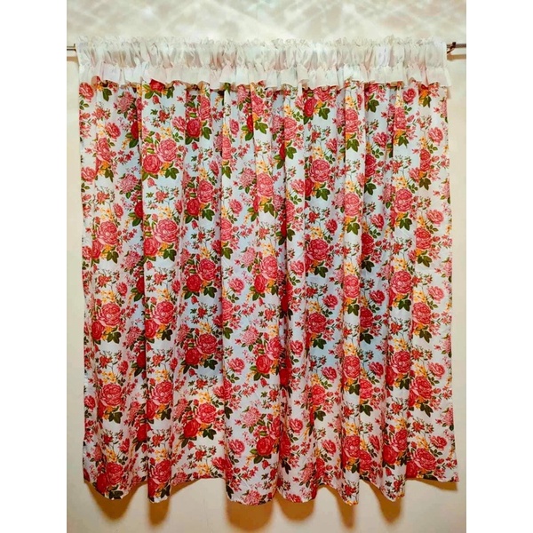 Printed Curtains with Raffles on Top Non rings Sold per piece | Shopee ...