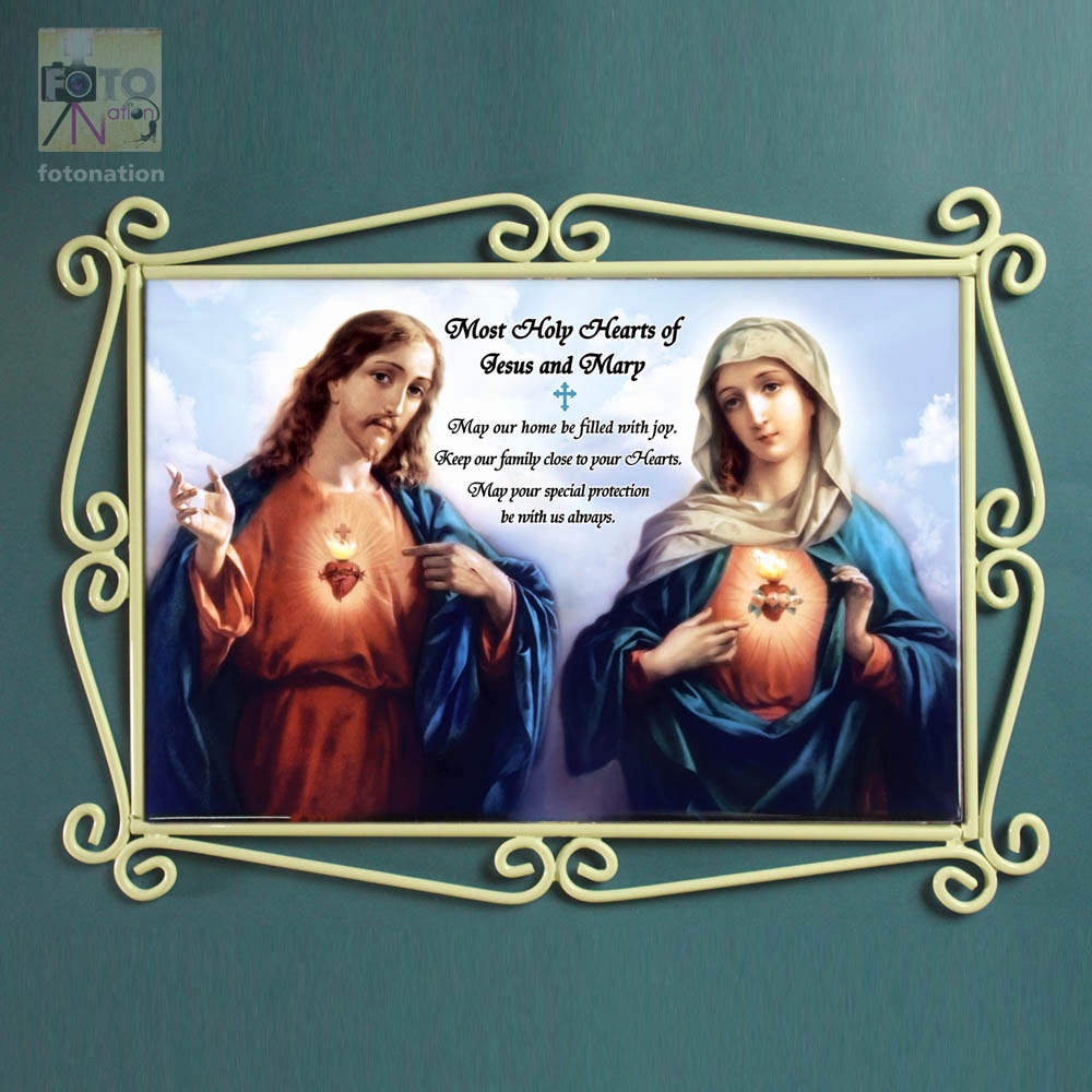 Wrought iron frame for Gate / entrance printed ceramic tile Sacred ...