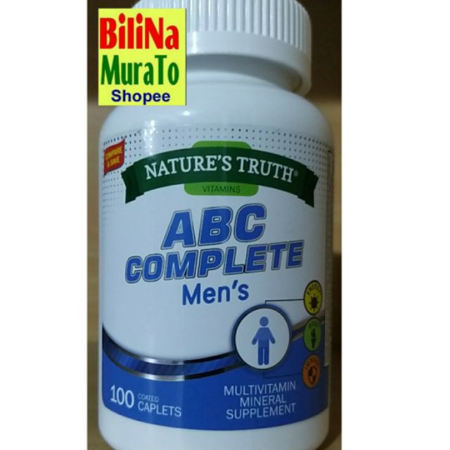 ABC Complete Men's Multivitamin Mineral. 100 caplets | Shopee Philippines