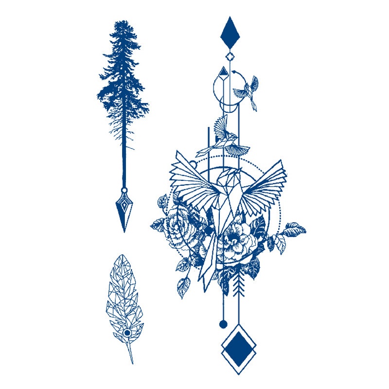 Temporary Color Tattoo Stickers Pattern Fake Tattoo Art Waterproof ...