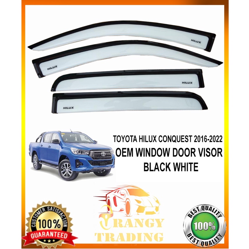 Toyota Hilux 2016 to 2025 OEM Window Door Rain Visor BLACK WHITE ...
