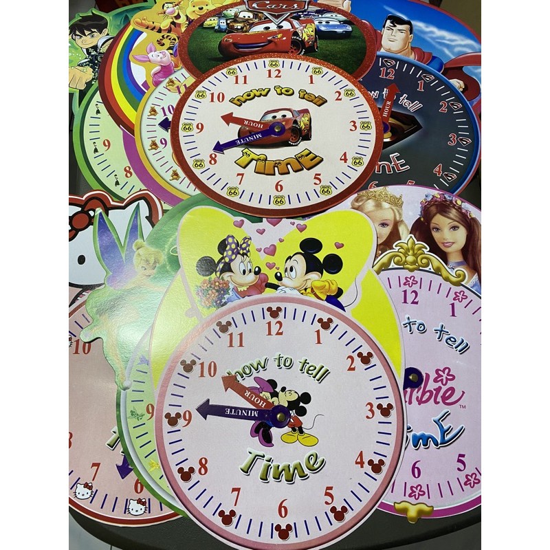PAPER CLOCK FOR KIDS ( RANDOM DESIGN FOR BOY & GIRL KIDS ),12pcs 1pack ...