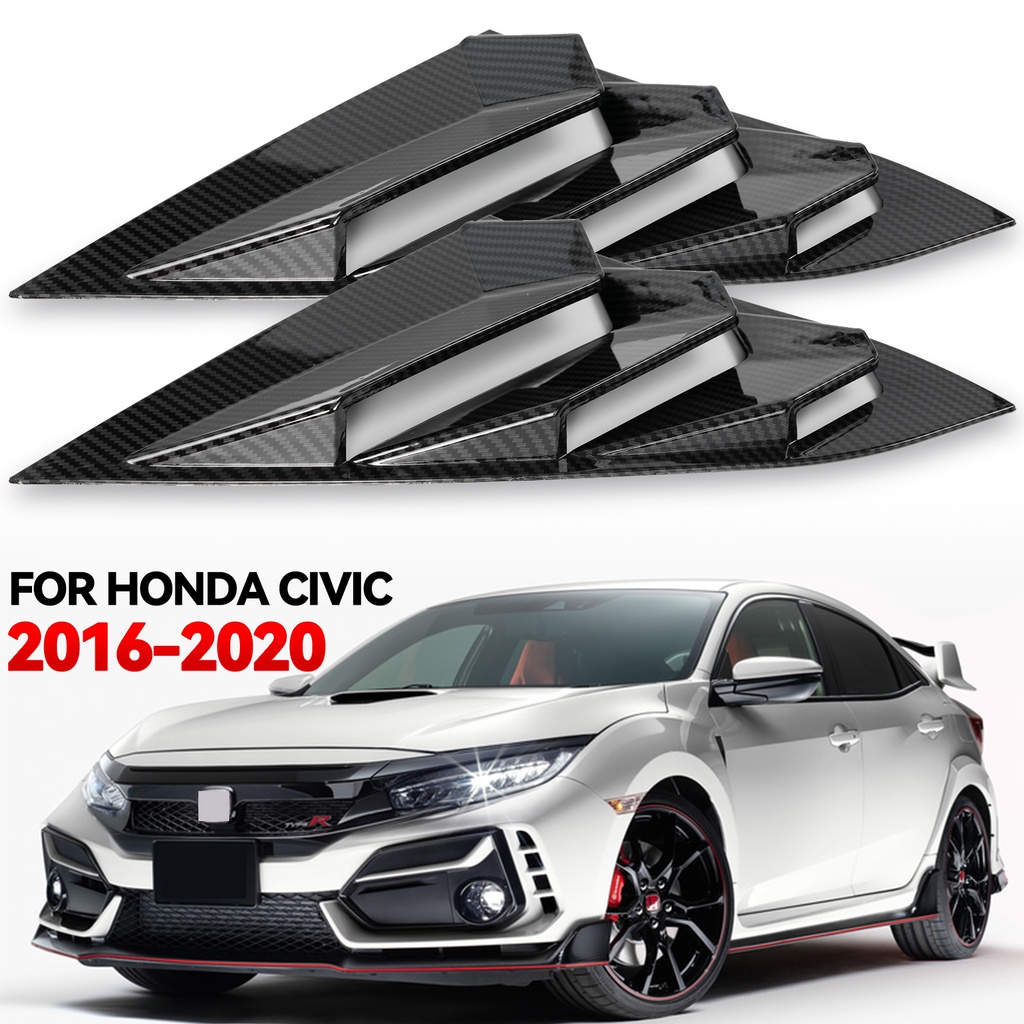 Honda Civic 10Th 2016-2020 Car Rear Side Panel Window Louvers Cover ...