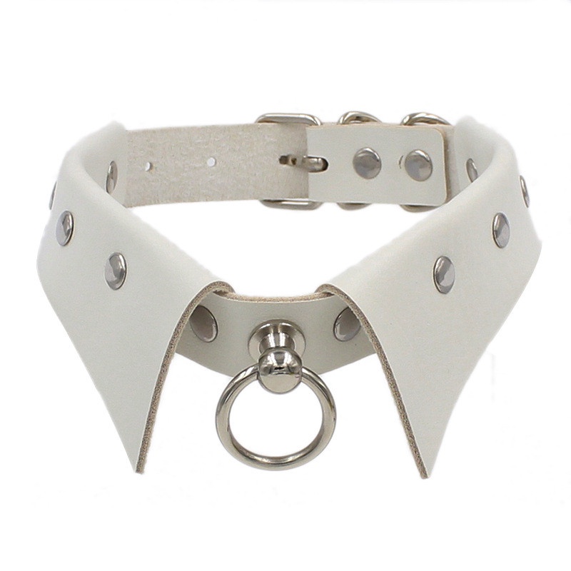 Black Leather Collar Choker Necklace Gothic Fashion Punk Cool Chocker ...