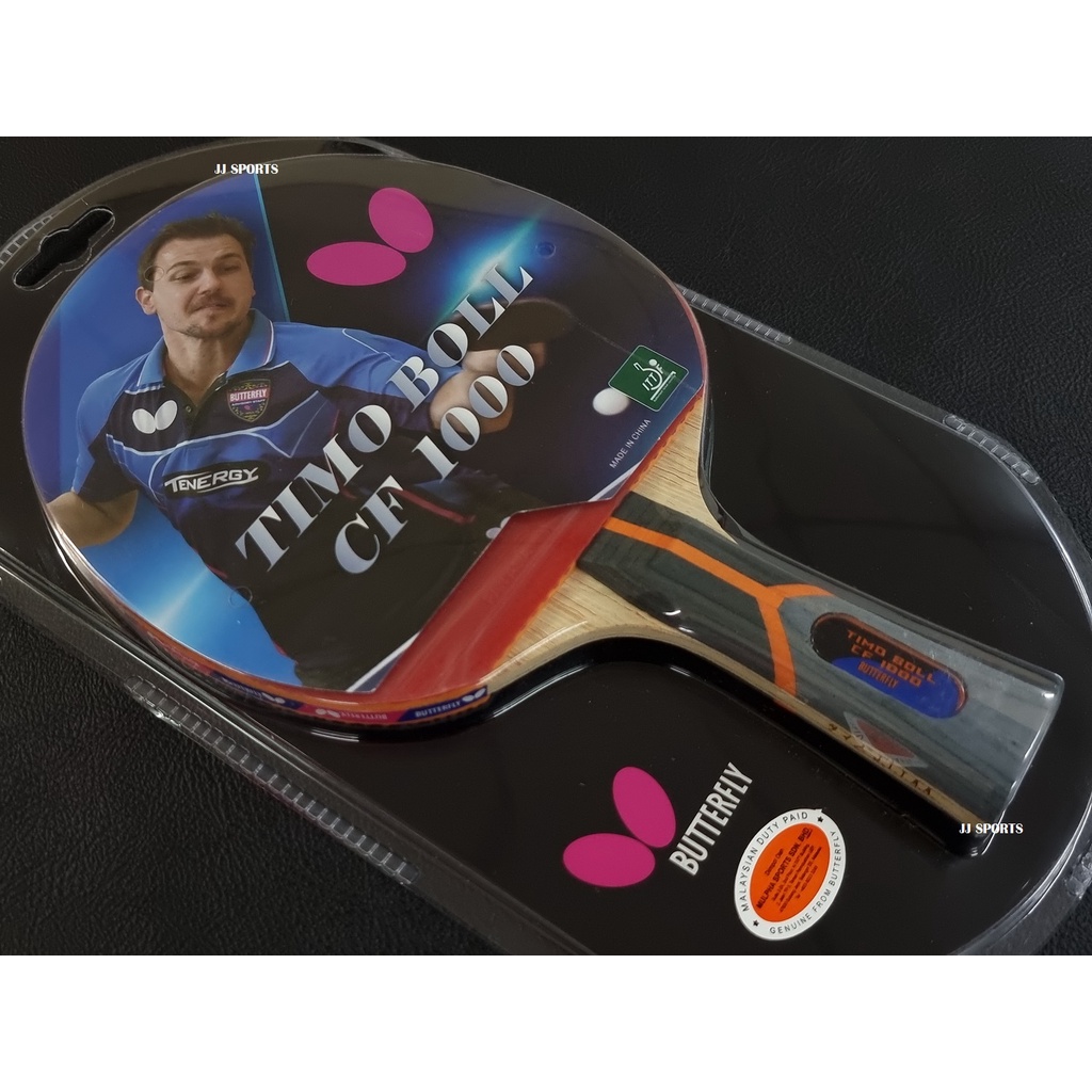 BUTTERFLY TIMO BOLL CF 1000 FL SHAKEHAND TABLE TENNIS CARBON FIBER ...