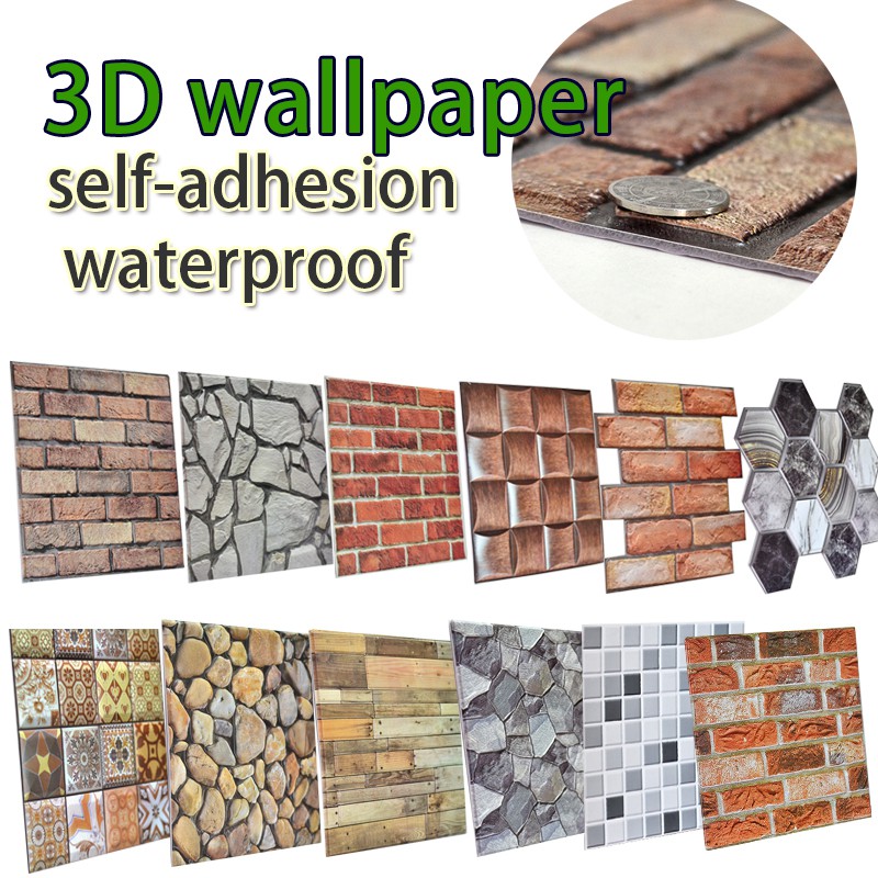 Upgraded Thickened 3D Wallpaper Adhesive Wall decor PVC Waterproof Wall ...