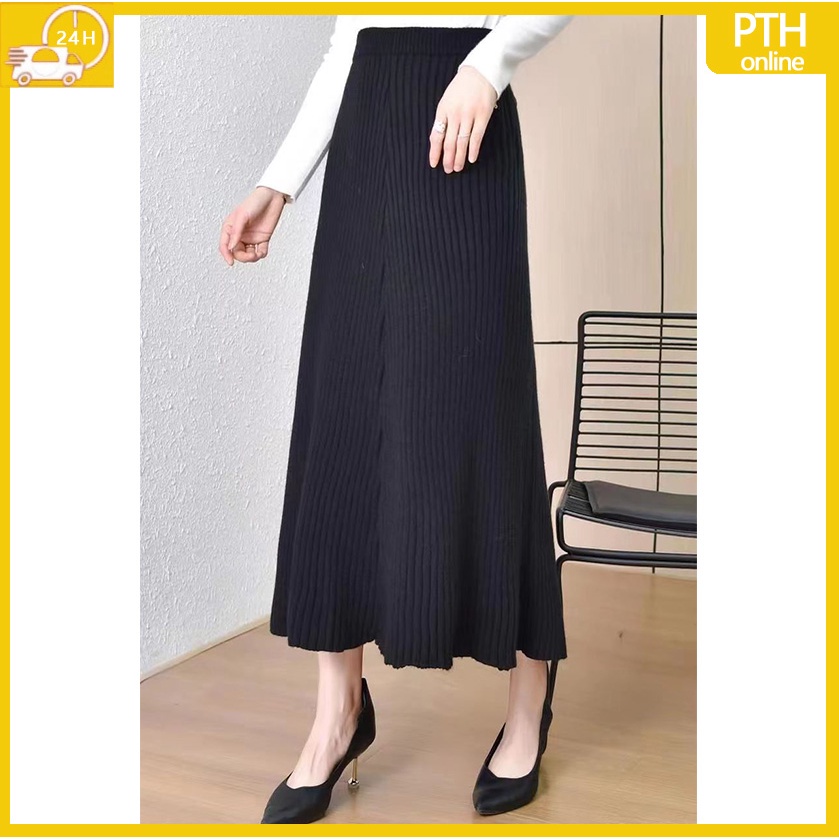 #1820 Knitted Long skirt maxi skirts church skirt korean style elegant ...