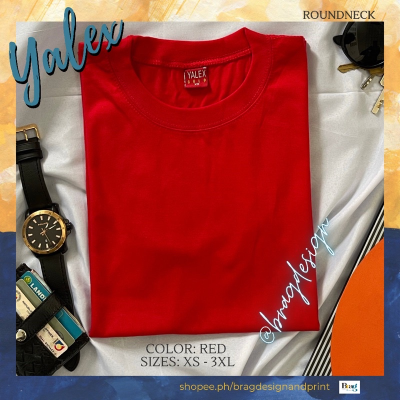 YALEX Red | ROUNDNECK | Red Label | Plain Shirt | Shopee Philippines