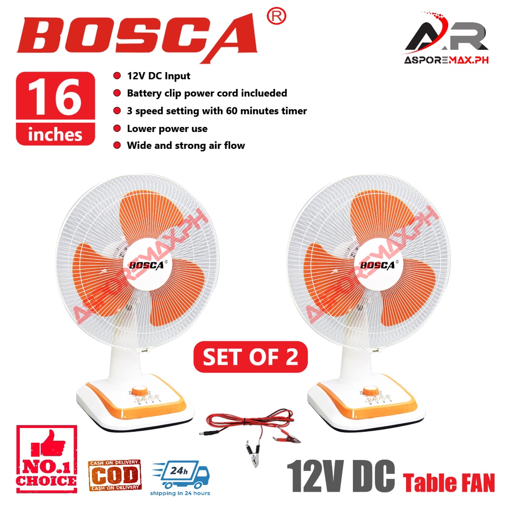 BOSCA BRAND 16 inches 12volts stand fan Electric Fan Set of 2 cash on ...