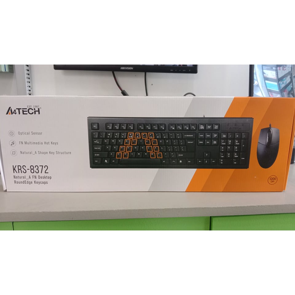 A4TECH USB KEYBOARD/MOUSE SET KRS-8372 | Shopee Philippines