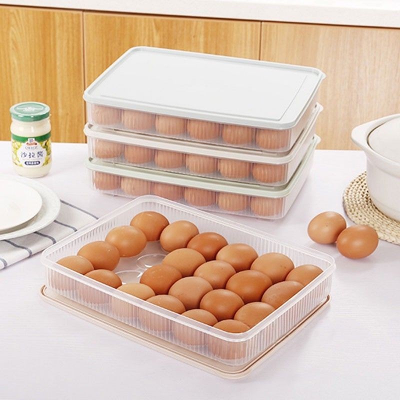 24 Grid Egg Box Refrigerator Egg Box Plastic Egg Fresh Keeping Box ...