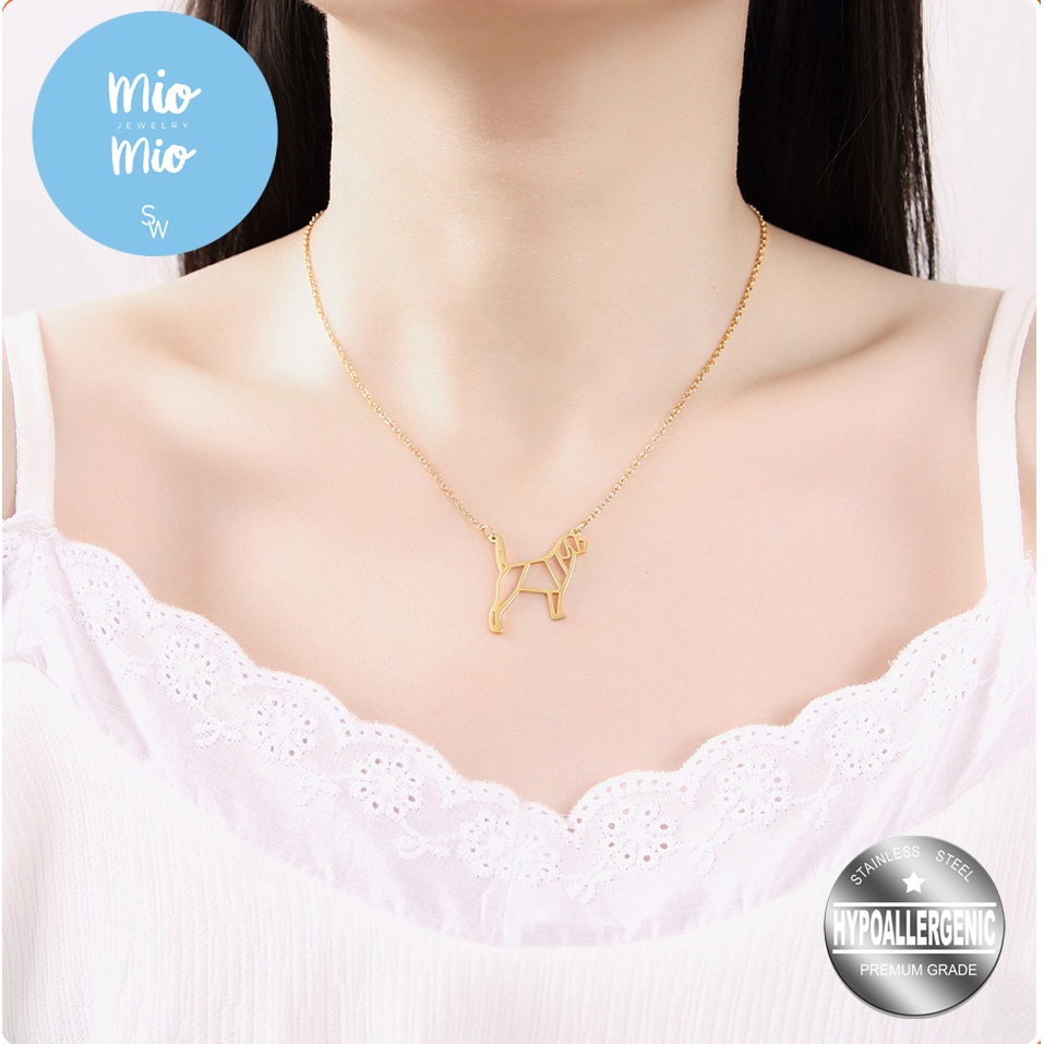 Mio Mio Collection by Silverworks Origami Dog Design Gold Plated ...