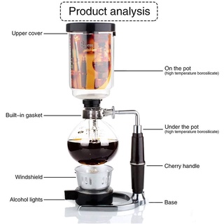 Siphon Coffee Maker Heat-resistant Glass Coffee Filter Kit Japanese ...
