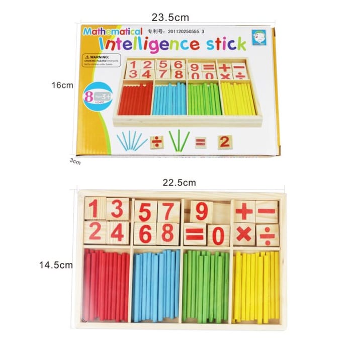 Wooden Early Learning Kids Education Number Mathematics Stick/ Tower ...
