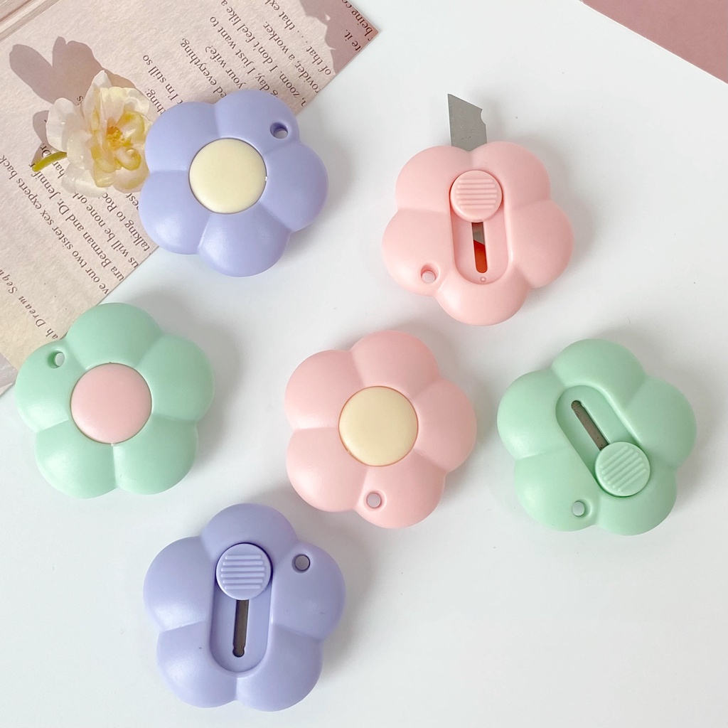 Cute Flowers Mini Cutter Portable Express Unpacking Knife Paper Cutting ...
