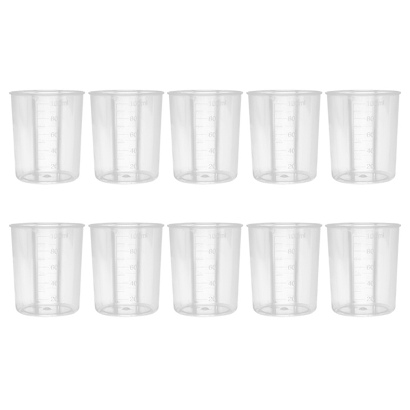 Stat 10 Pack 8oz Graduated Clear Plastic Measuring Cups Practical ...