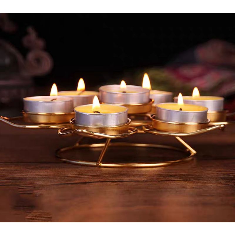 Golden alloy candle holder stand fit for 7 candles | Shopee Philippines