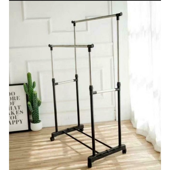 Multifunctional Standing Hanger Double Hanger Stand Clothes hanging ...