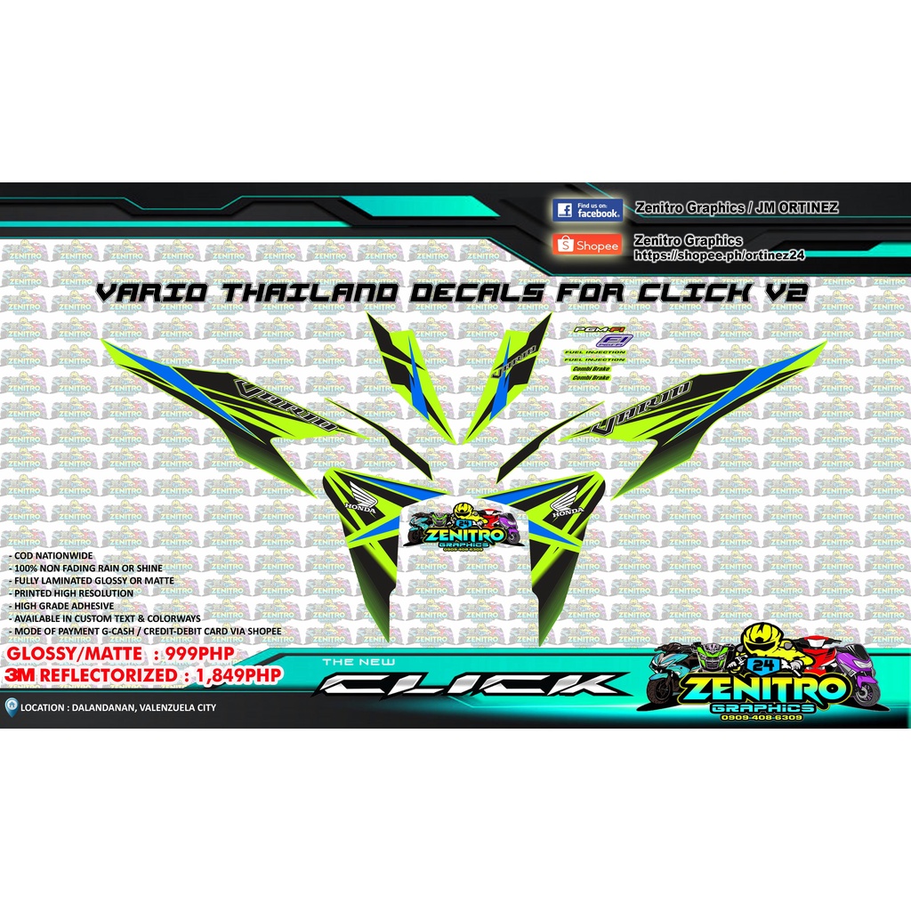 VARIO MALAYSIA DECALS FOR HONDA CLICK VERSION 2 (GAME CHANGER) (DUAL ...