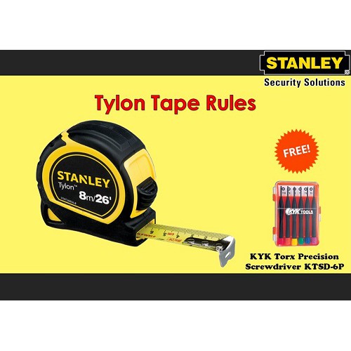 Stanley Tylon Tape Rules STHT30656-8 with FREE KYK Torx Precision ...