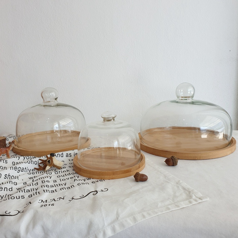 home lifeceramicartROUND CAKE STAND Wood Round Cake Stands With Glass ...