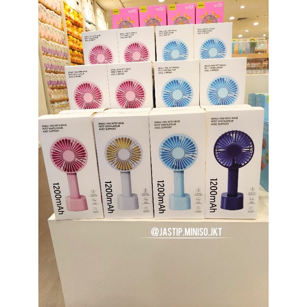 MINISO Portable Fan / Portable Fan + Stand 1200mAh Rechargable | Shopee ...