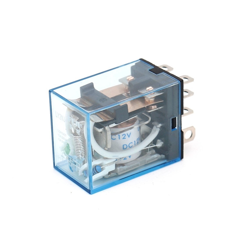 Transparent Shell Relay DC 12V 10A Coil Power Relay LY2NJ Small Relay Omron Module DPDT 8 Pin ...