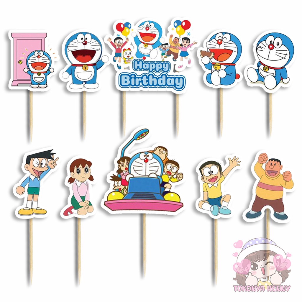 Doraemon motif Birthday Cake Decoration Cake Topper | Shopee Philippines
