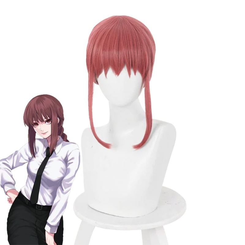 Anime Chainsaw Man Makima Bean Red Long Cosplay Wigs | Shopee Philippines