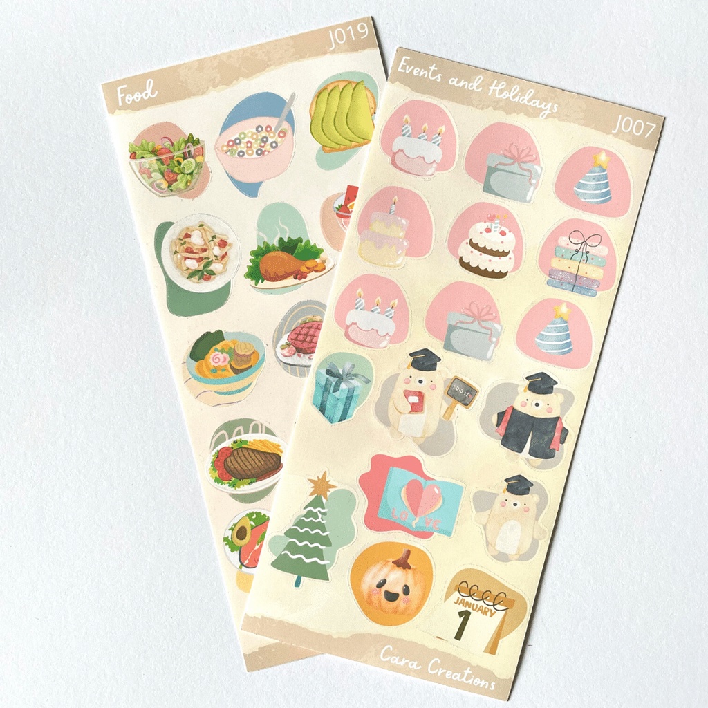 Cara Creations Stickers Set #005 (2pcs Stickers) Scrap Booking Journal ...