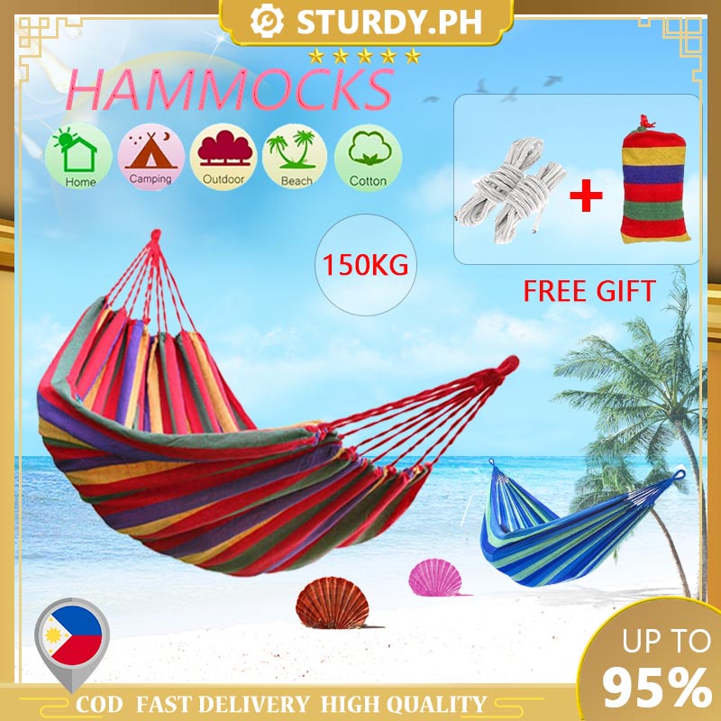 Sports Travel double Outdoor portable camping hammock Duyan | Shopee ...