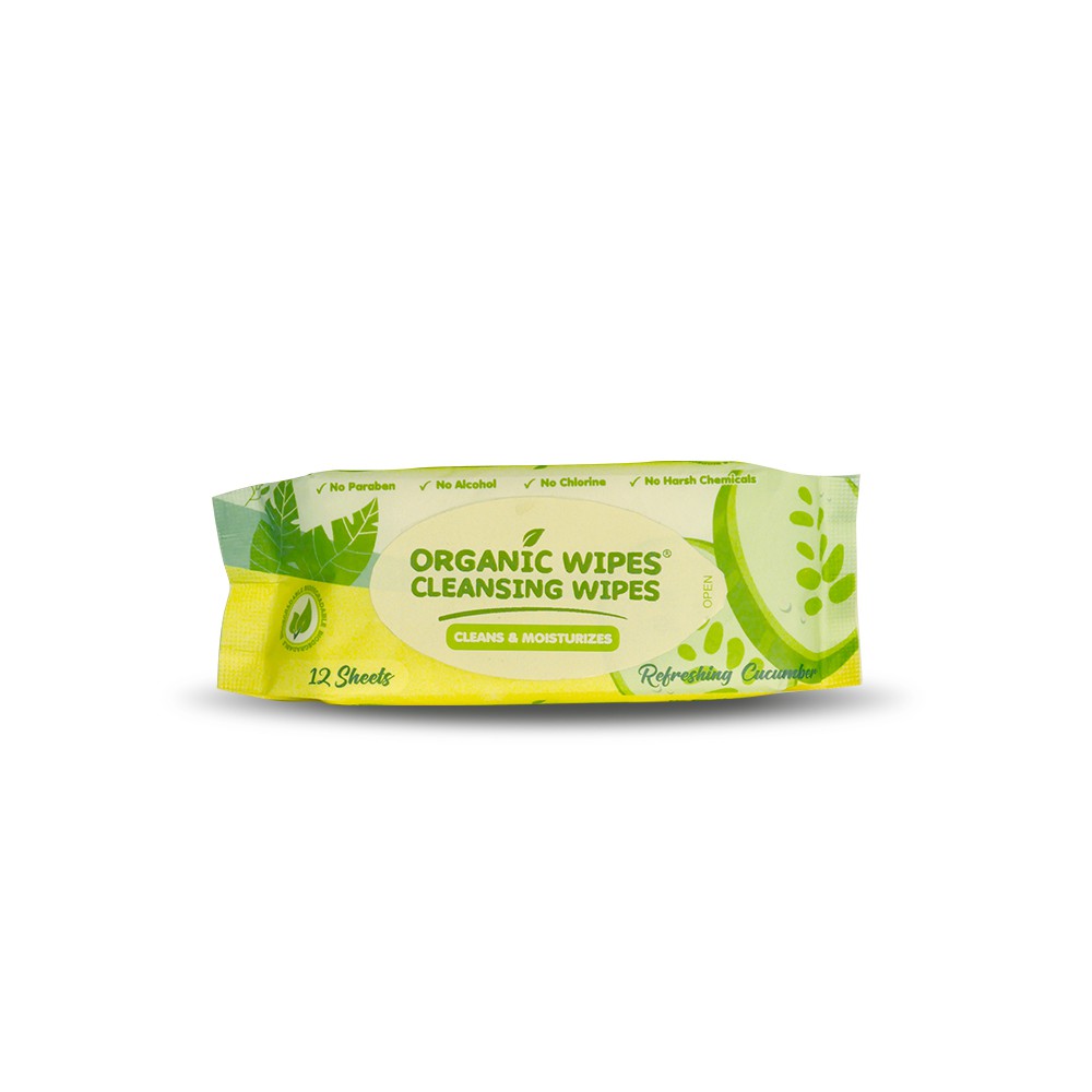 Organic Wipes Cleansing Wipes Refreshing Cucumber 12s | Shopee Philippines
