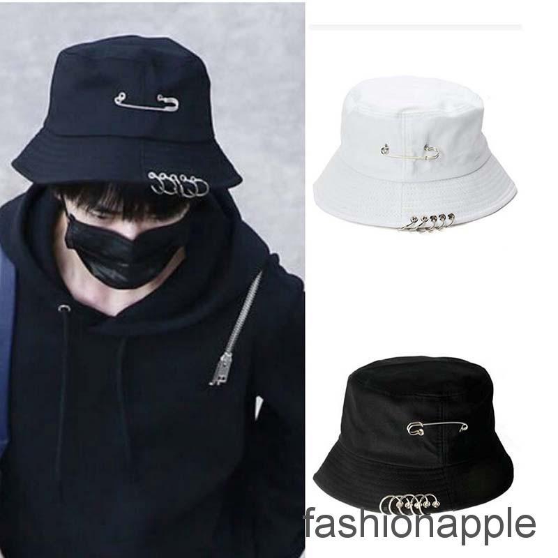 FAPH Unisex Women Men Bucket Hat Pin Rings Sunhat Caps Fashionapple ...