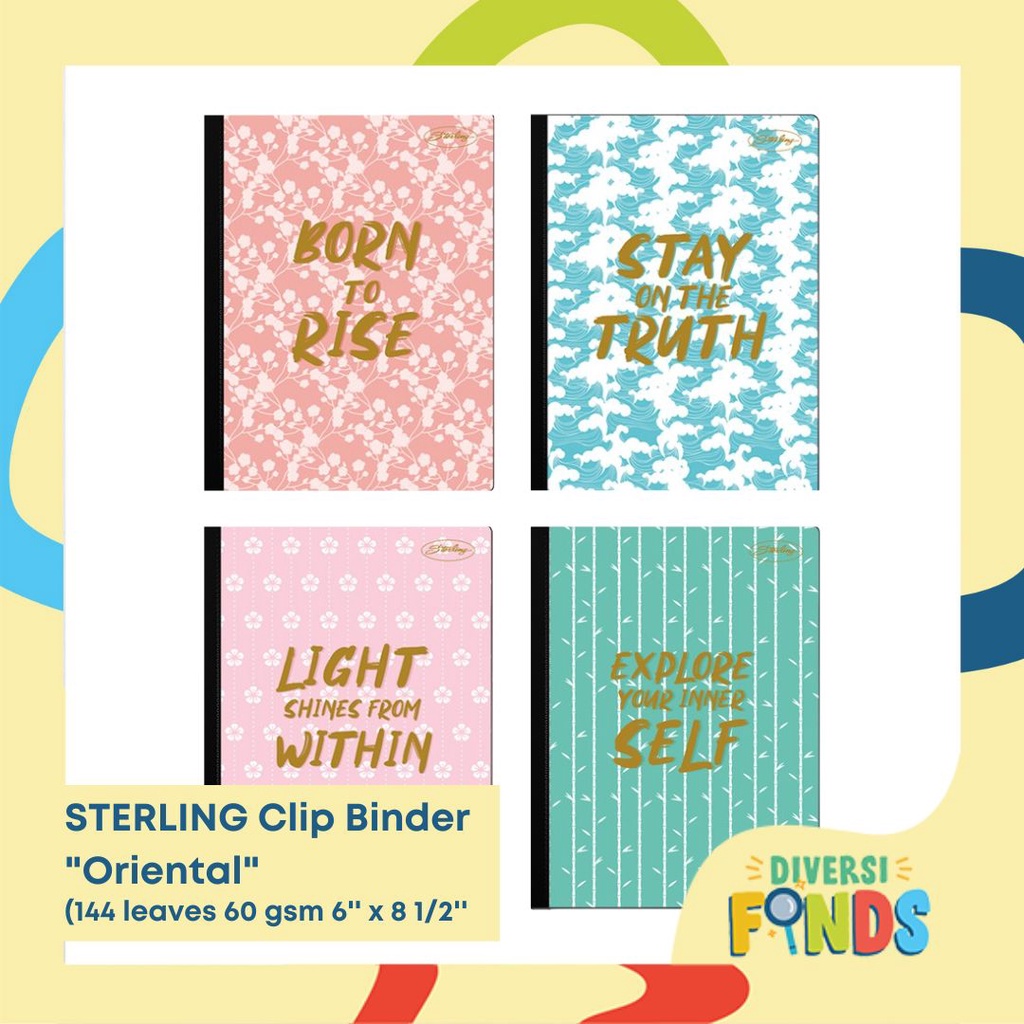 Sterling "Oriental" Clip Binder Random Design - 9 Fillers Inside ...