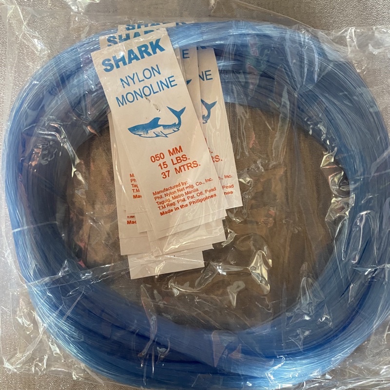 SHARK BLUE NYLON MONOLINE 37MTS/PACK/10 COILS (025mm-060mm) | Shopee ...