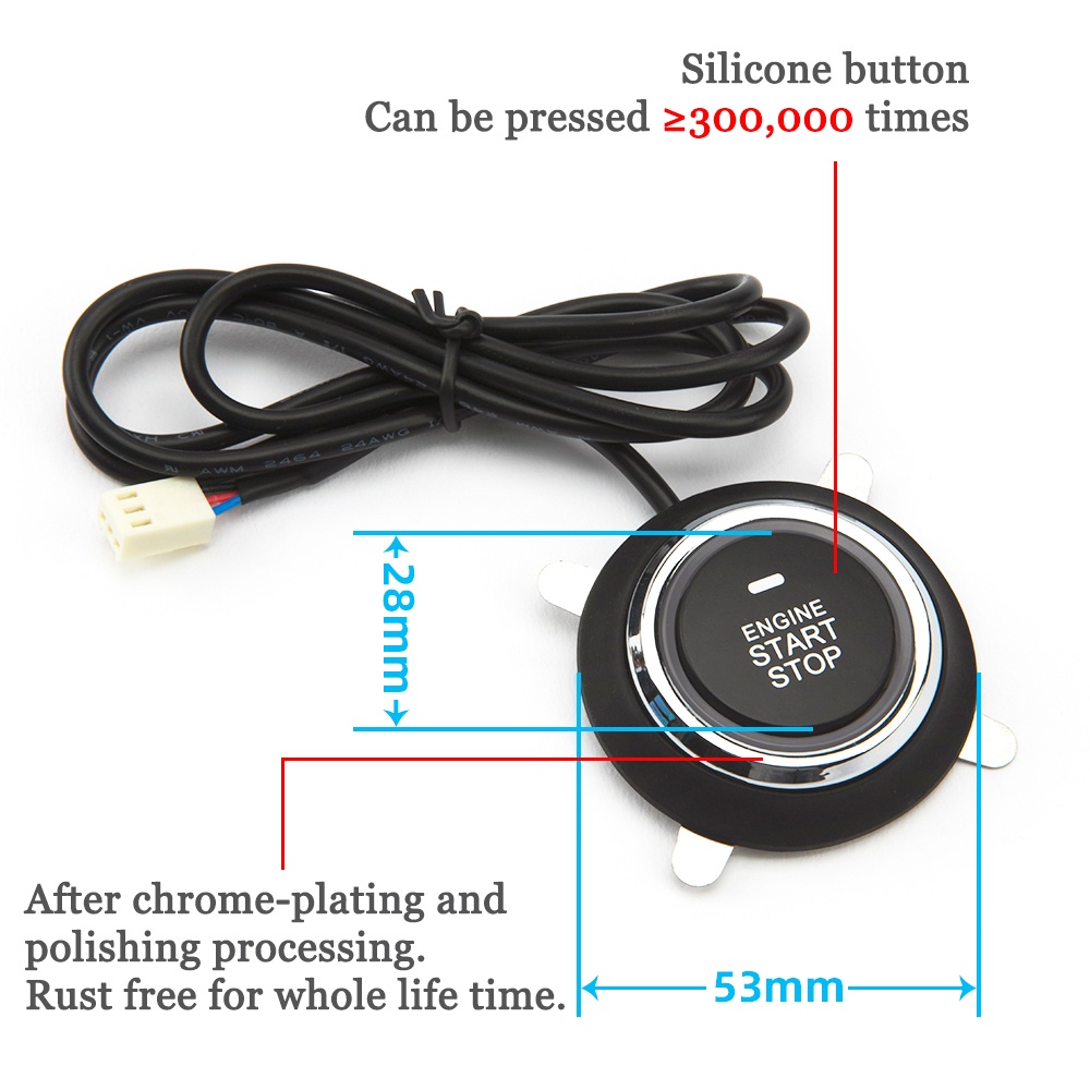 Car Engine Start System PKE Push Button Remote Starter Stop Remote ...