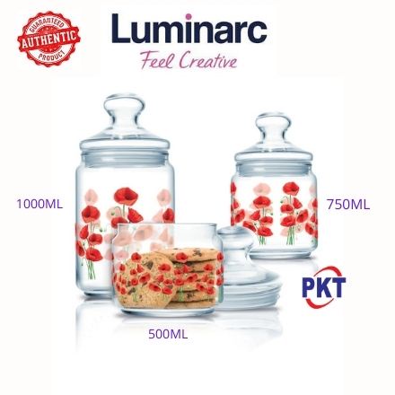 3pc LUMINARC POP JAR CANISTER HYPNOSIS POT CLUB SET 500ML/750ML/1000ML ...