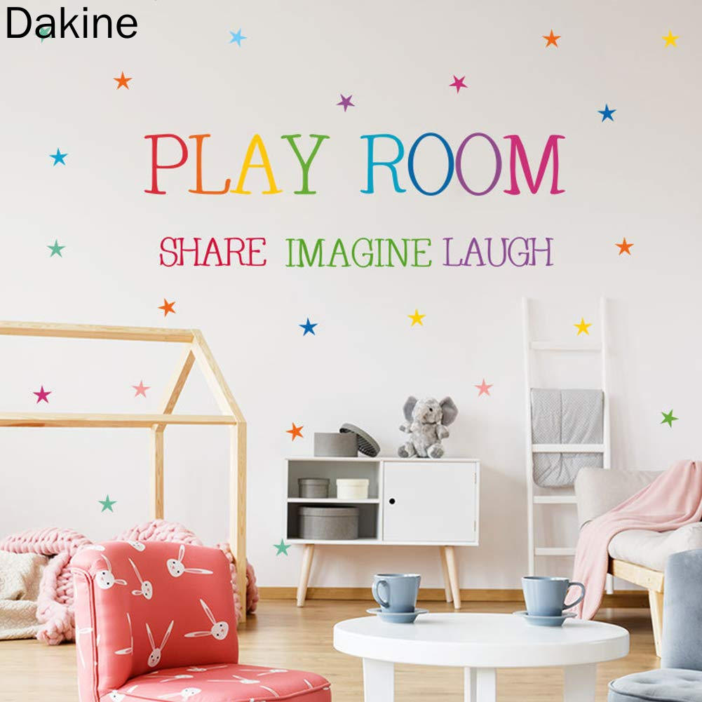 Dakine Playroom Share Imagine Laugh Wall Art - Colorful Inspirational ...