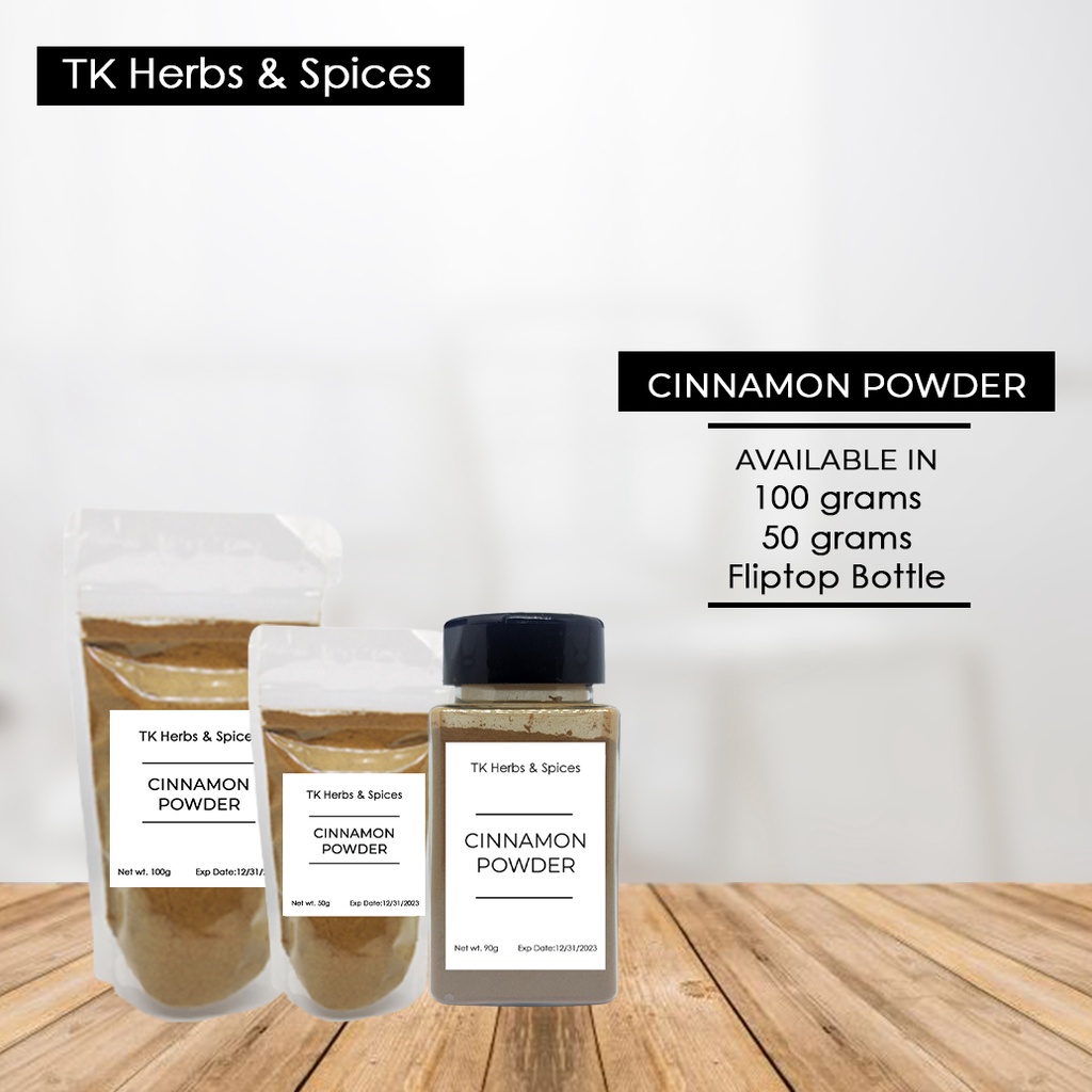 Premium Cinnamon Powder 50, 100 grams & Flip top Bottle | Shopee ...