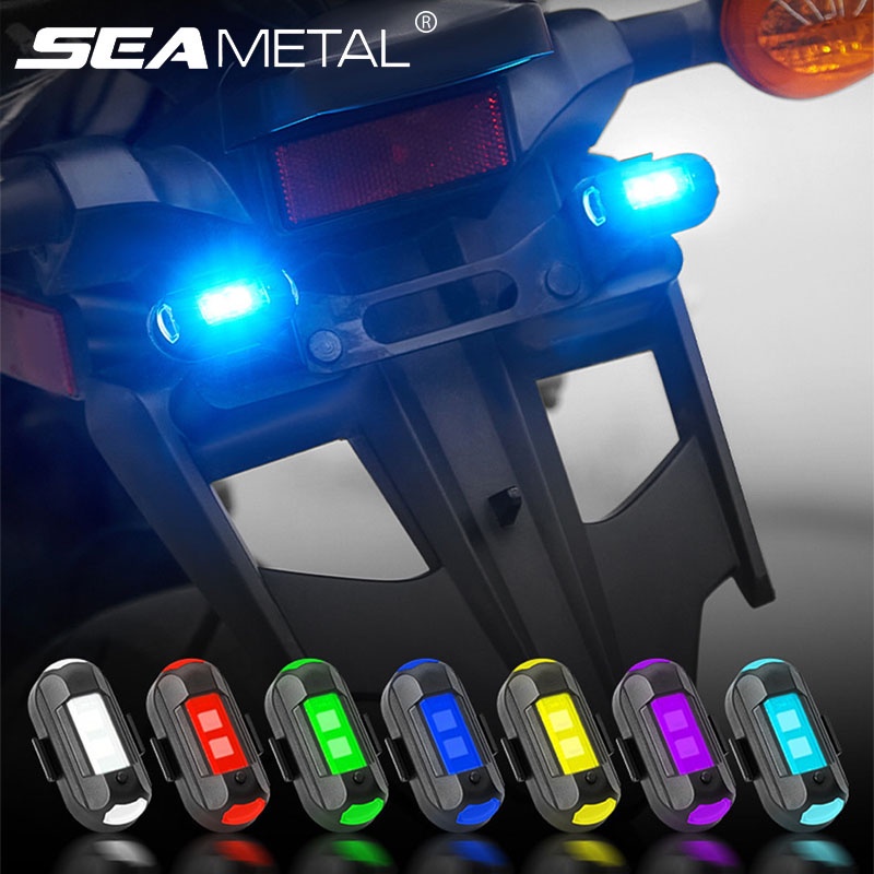 SEAMETAL LED Motorcycle Light USB Charging Warning Lights Rechargeable ...