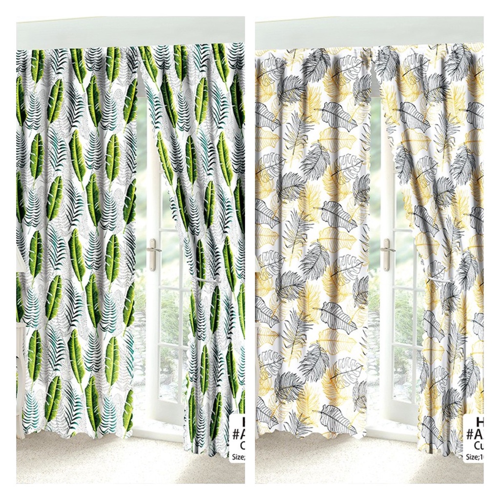 Leaf Curtain Decoration First Class Kurtina Curtains for Window Door ...