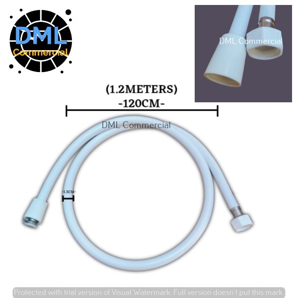 (DML-0606) 1 PC PVC Plumbing Rubberized Shower Hose (1.2 Meters ...