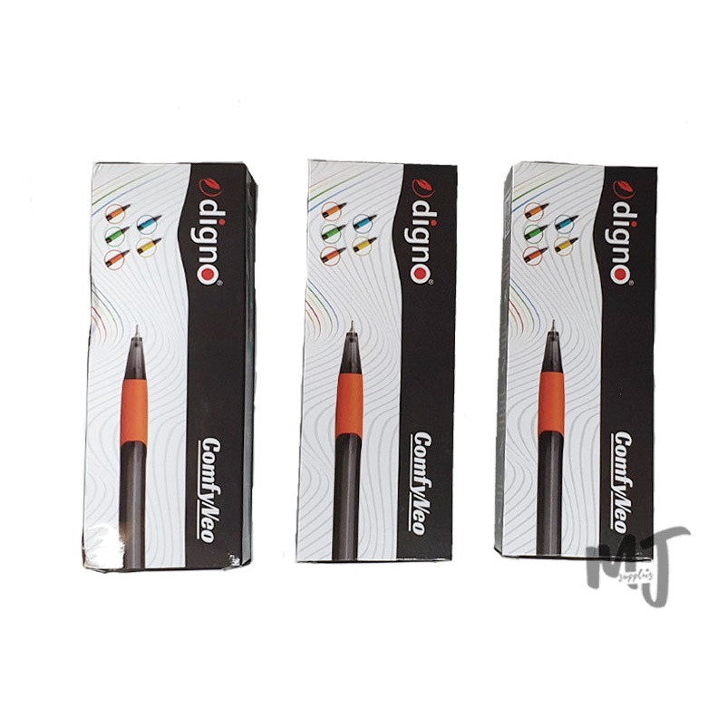 1 BOX. Digno Comfy Neo Retractable Semi- Gel Ballpen Black Ink 0.7 by ...