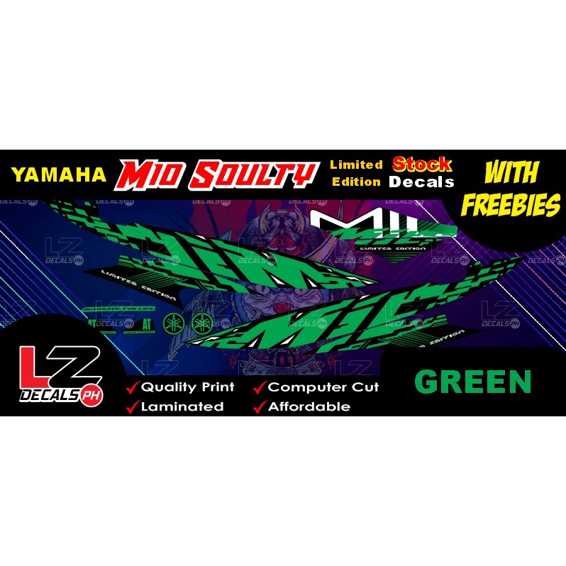 Yamaha Mio Soulty Limited Edition Stock Decals / Stickers with Freebies ...
