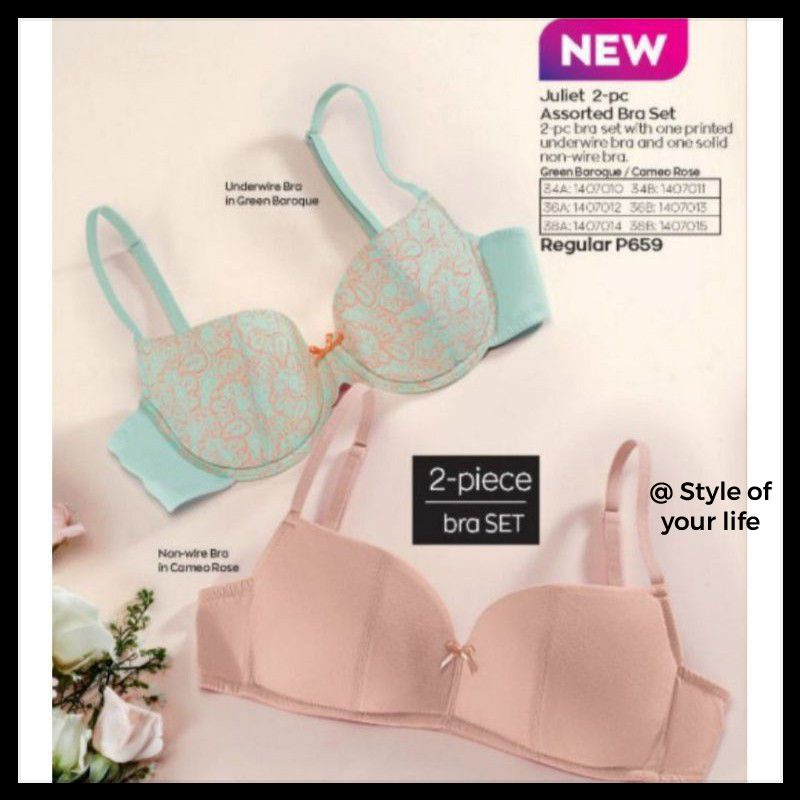 AVON JULIET 2-PC ASSORTED BRA SET | Shopee Philippines