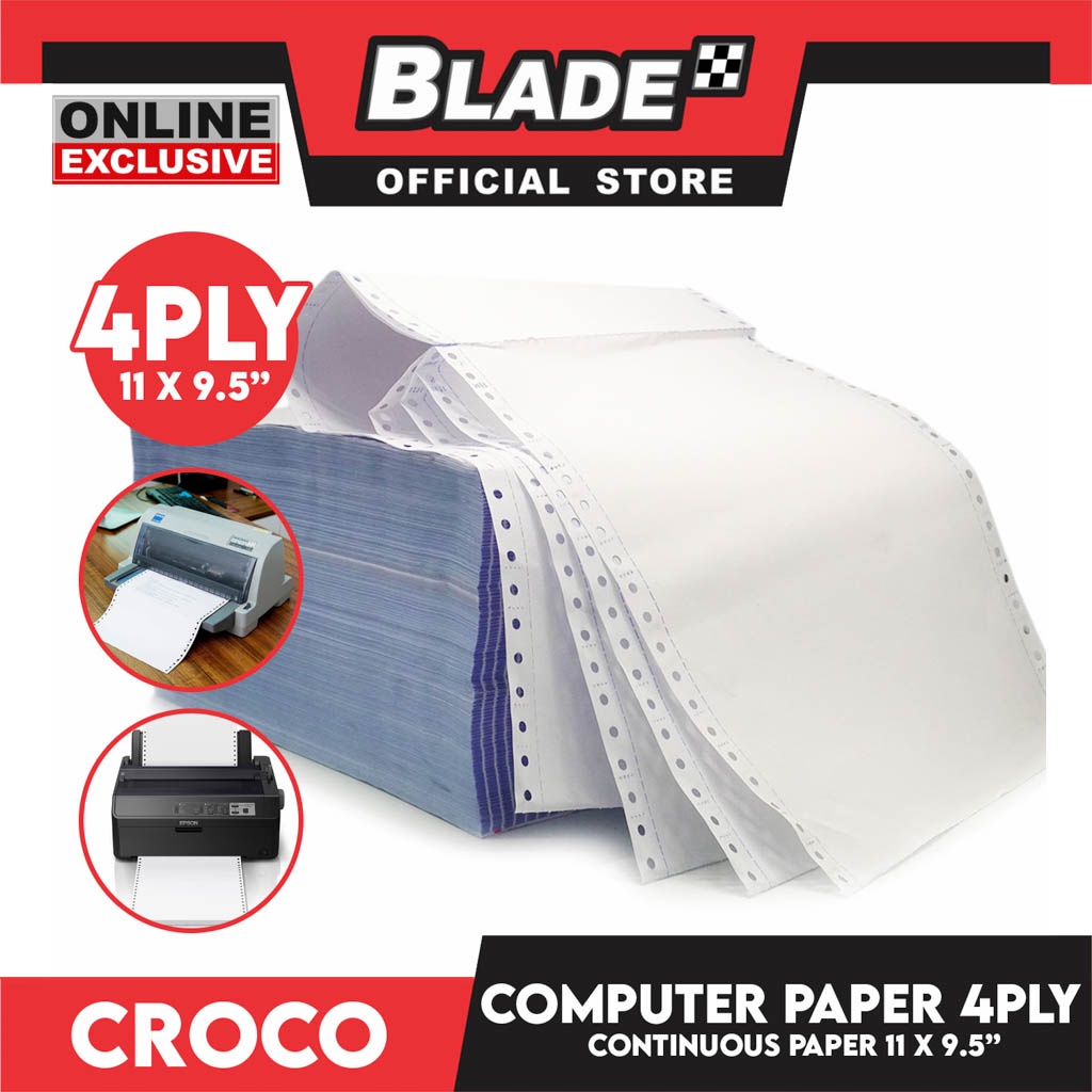 Croco Computer Forms Standard 11x9 1/2'' 1Box (4Ply) Continuous ...