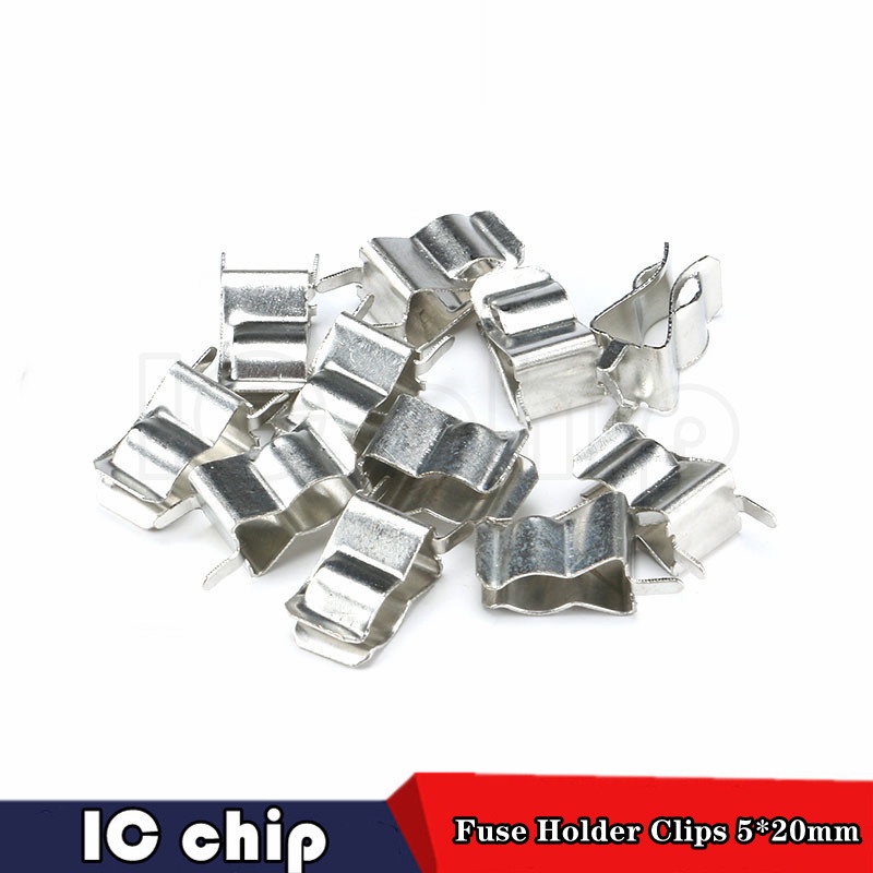100PCS x Fuse Holder Clips 5*20mm Glass Quick Fast Blow Fuses Welding ...