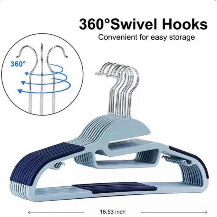 10 Pcs Premium Non Slip Velvet Clothes Hanger Flocked Suit Hangers ...