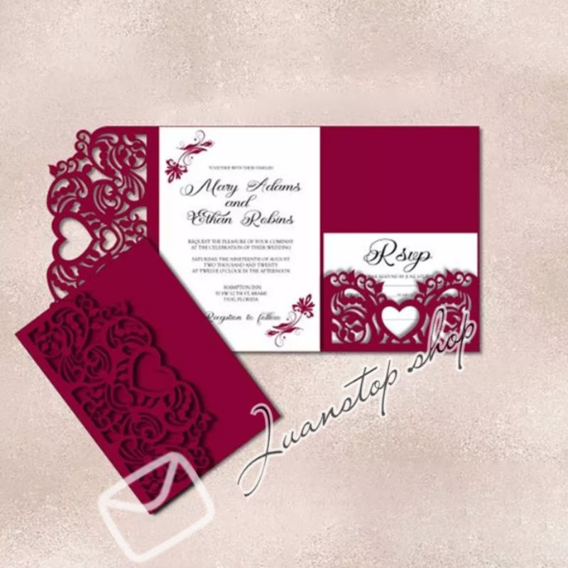 Wedding invitation cover 4x6 4R *natalia | Shopee Philippines